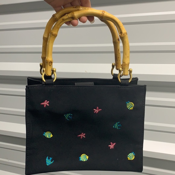 Tiannl | Bags | Tiannl Small Black Purse With Fish Starfish Accents ...